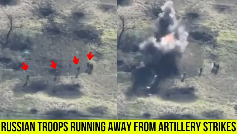 Russian troops running away from Ukrainian artillery strikes. | Nexth City
